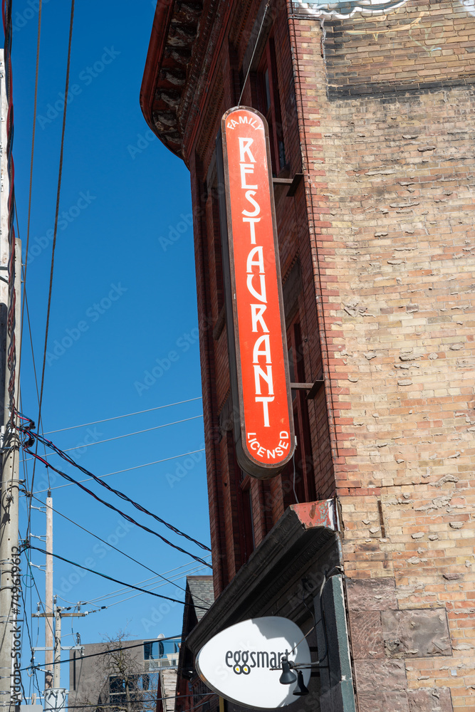 vintage restaurant sign and egg-shaped logo sign for Eggsmart, a ...