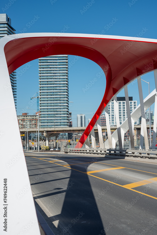 look back at the city through Cherry Street North Bridge designed by ...