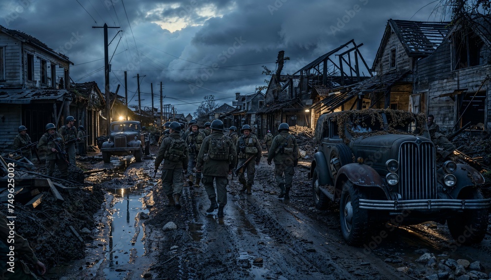 Photo of World War II marines, WWII, soldiers, war scene, soldiers ...