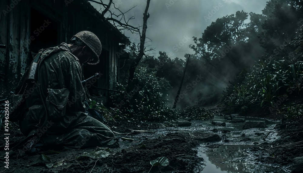 Photo of World War II marines, WWII, soldiers, war scene, soldiers ...