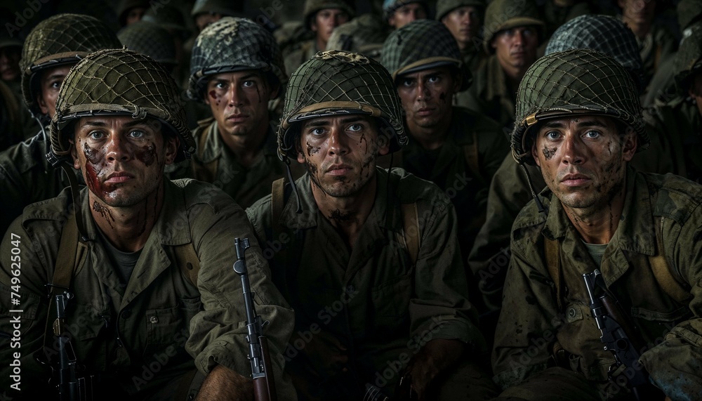 Photo of World War II marines, WWII, soldiers, war scene, soldiers ...