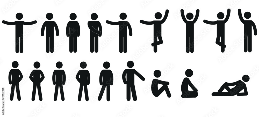 icons of a human figure, a set of silhouettes of human figures, a ...