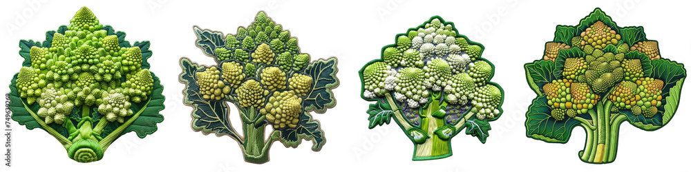 Romanesco broccoli vegetable embroidered patch badge Hyperrealistic ...