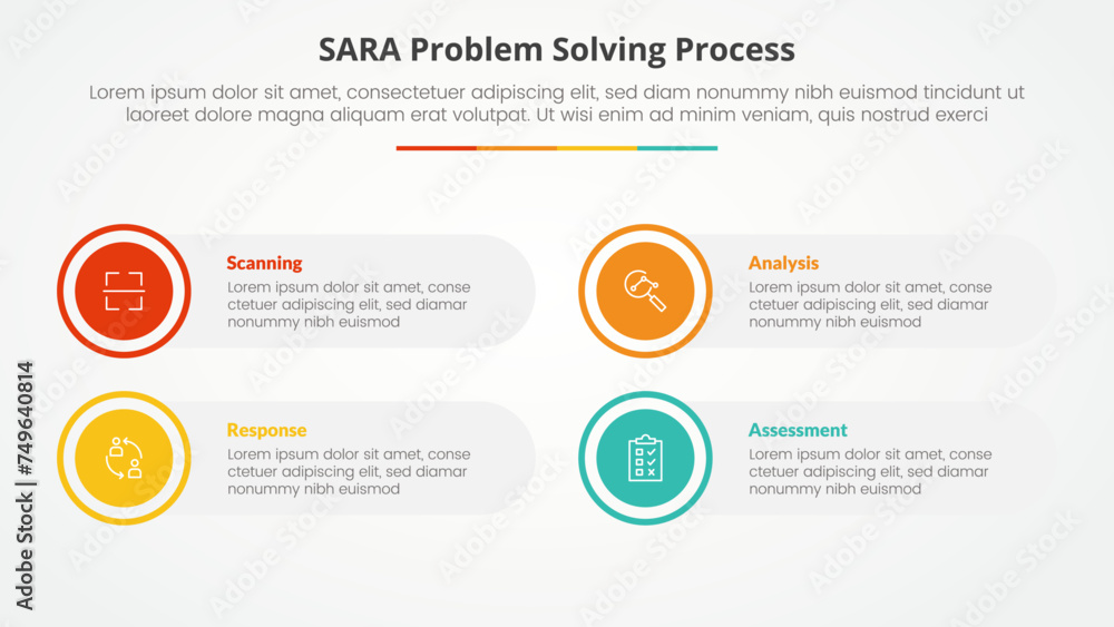 SARA model problem solving infographic concept for slide presentation ...