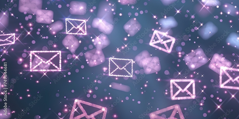 Email concept with an electronic letter being mailed in a digital ...