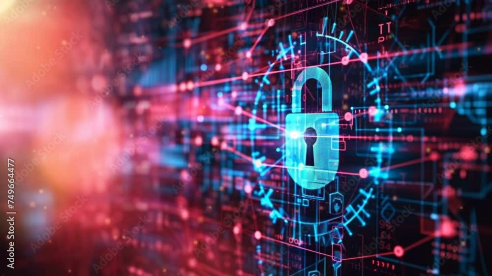 4k cybersecurity internet background. looping video generated ai Stock ...