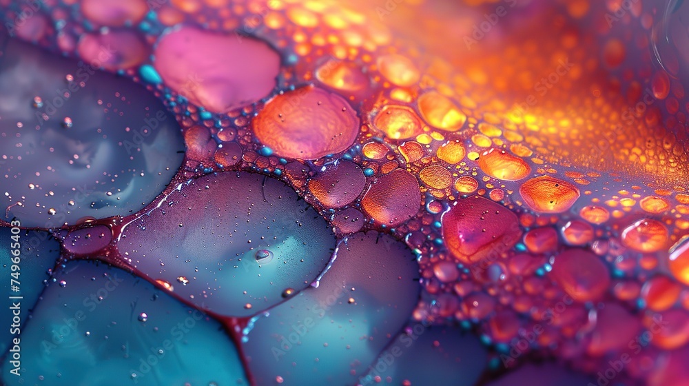 A macro photo of a microscope slide showing the intricate molecular ...