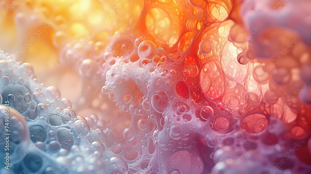 A macro photo of a microscope slide showing the intricate molecular ...