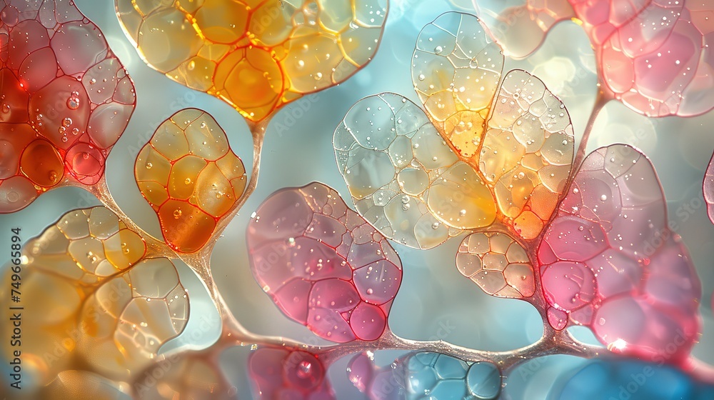 A macro photo of a microscope slide showing the intricate molecular ...