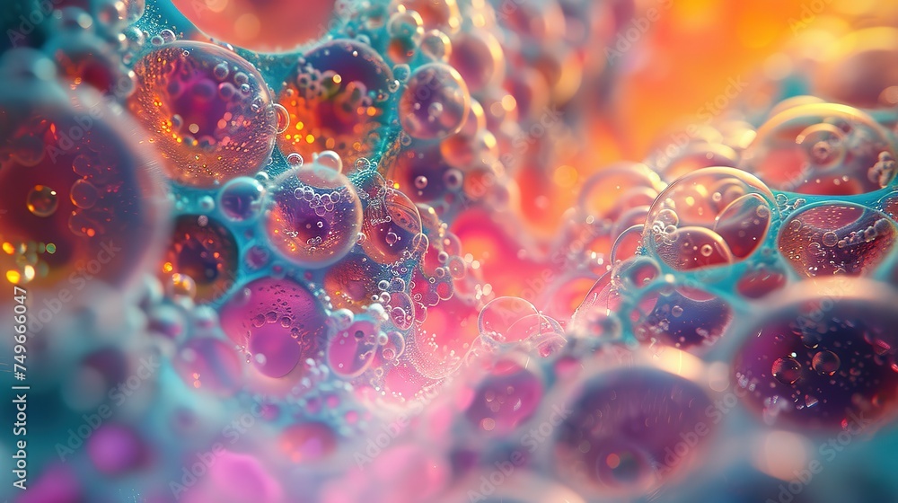 A macro photo of a microscope slide showing the intricate molecular ...