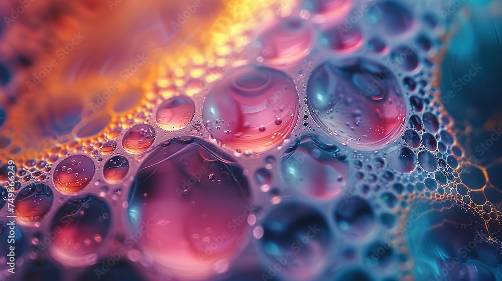 A macro photo of a microscope slide showing the intricate molecular ...