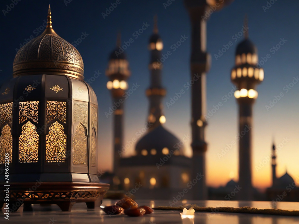 mosque at night. illustrations of mosques and lanterns produced for the ...