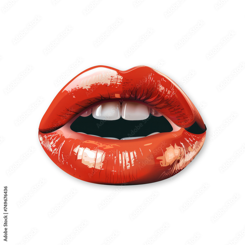 beautiful red lips Transparent background illustration of Red lipstick ...