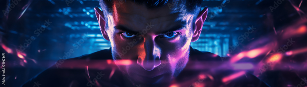 An evocative image of a beastheaded inmate his fierce gaze piercing ...