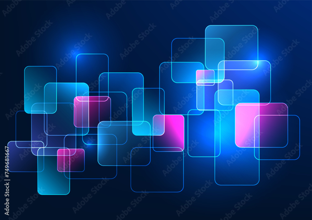 Abstract background technology square geometric shape Placed in a row ...