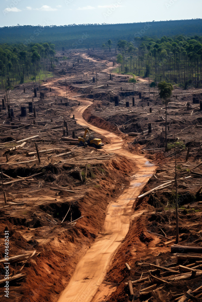 High angle shot of deforestation in the Amazon rainforest Stock ...