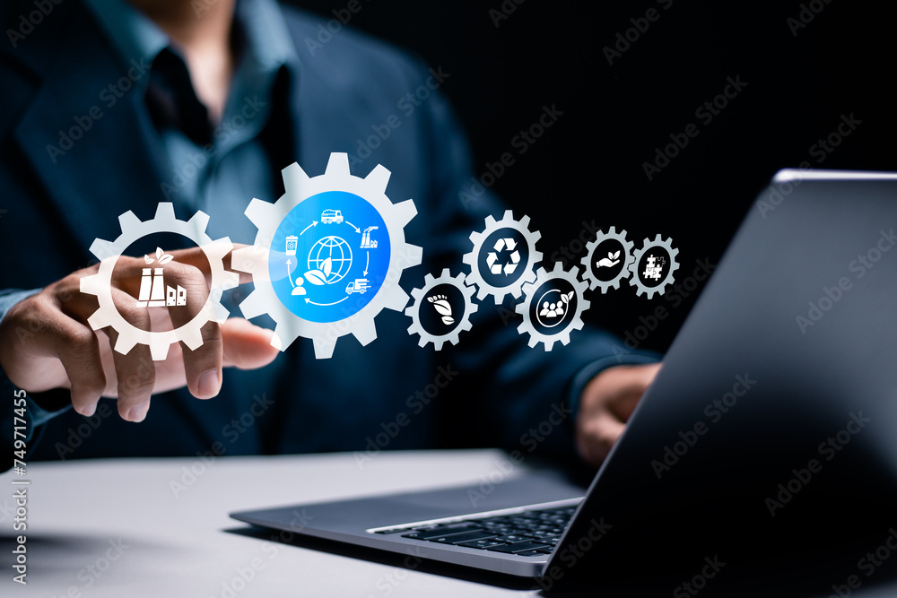 LCA, Life cycle assessment concept. Carbon footprint evaluation and ...