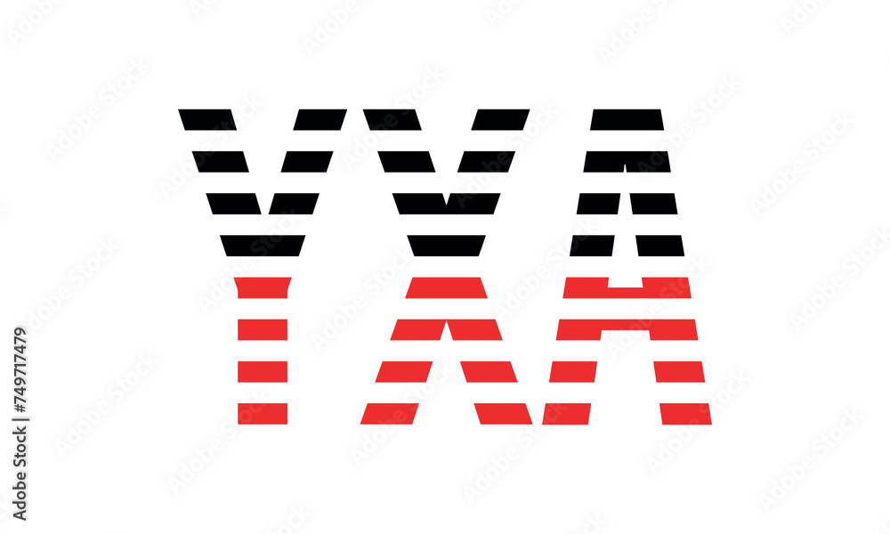 YXA three initial letter iconic line negative space minimal logo design ...
