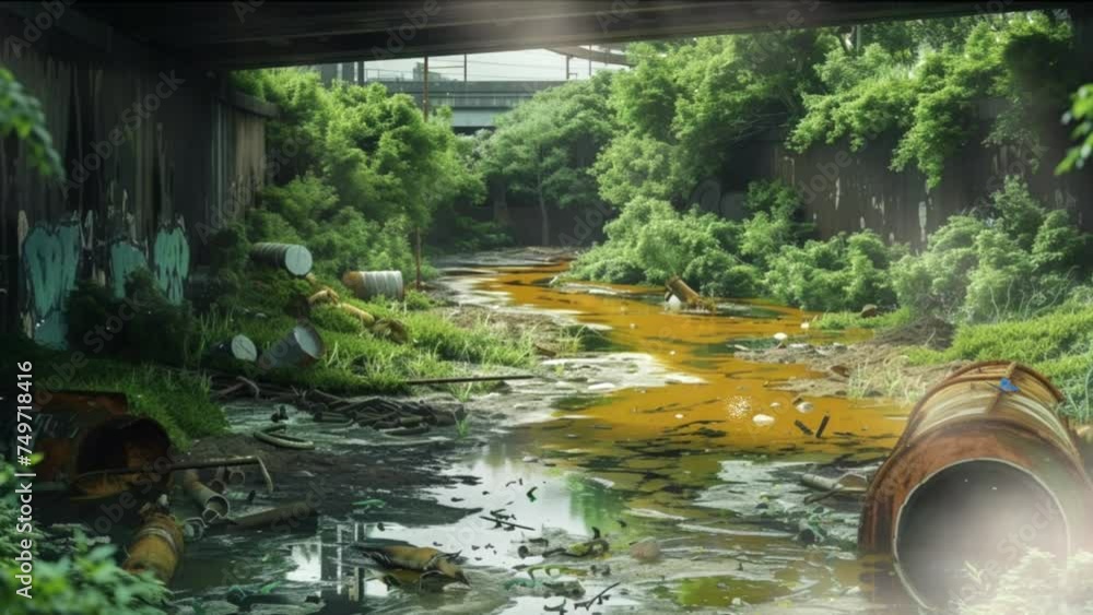 The environment bears the scars of a catastrophic chemical spill, its ...