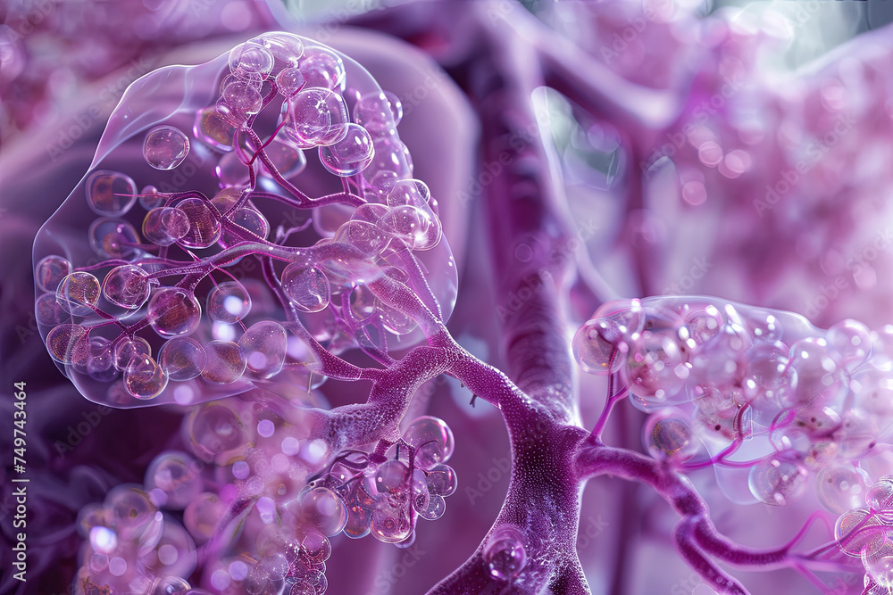 Human lungs with bronchi and pulmonars alveoli Stock Photo | Adobe Stock
