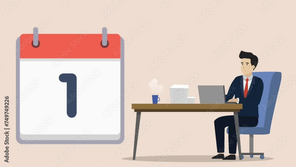 Working for a whole month, a lot of work or piling up, overtime work ...