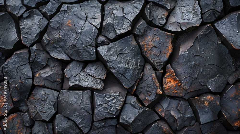 The background image features an ultra-realistic volcanic rock pattern ...