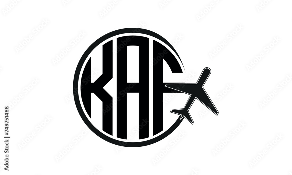 KAF three initial letter circle tour & travel agency logo design vector ...