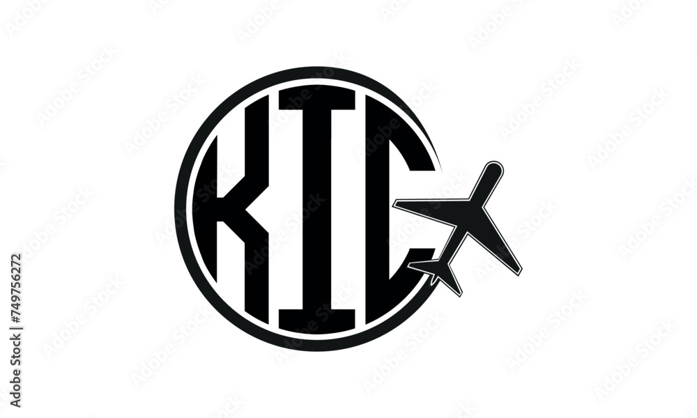 KIC three initial letter circle tour & travel agency logo design vector ...