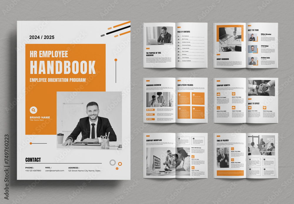 Employee Handbook Template Layout Stock Template | Adobe Stock