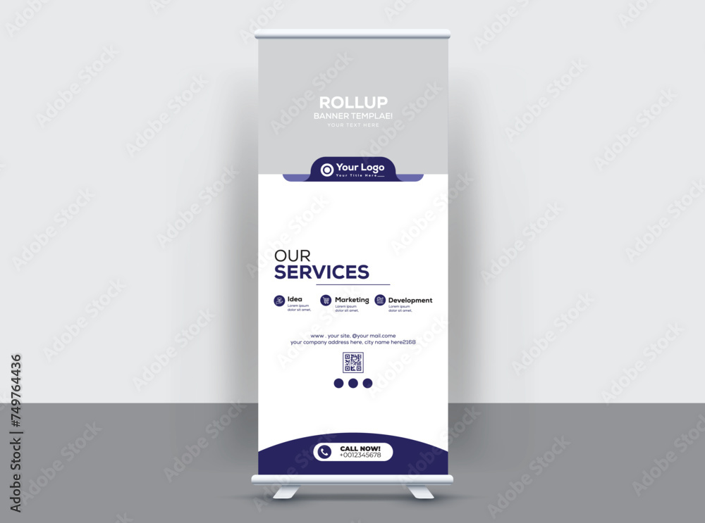 roll up x stand banner design template layout Stock Vector | Adobe Stock