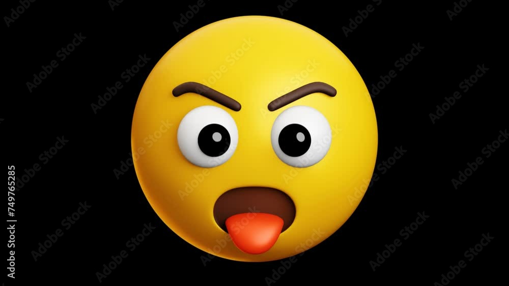 Mocking, taunting emoji, sticking tongue out, 3d emoticon animation ...