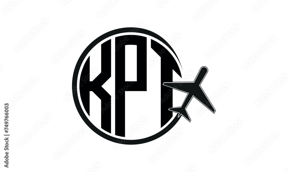 KPT three initial letter circle tour & travel agency logo design vector ...