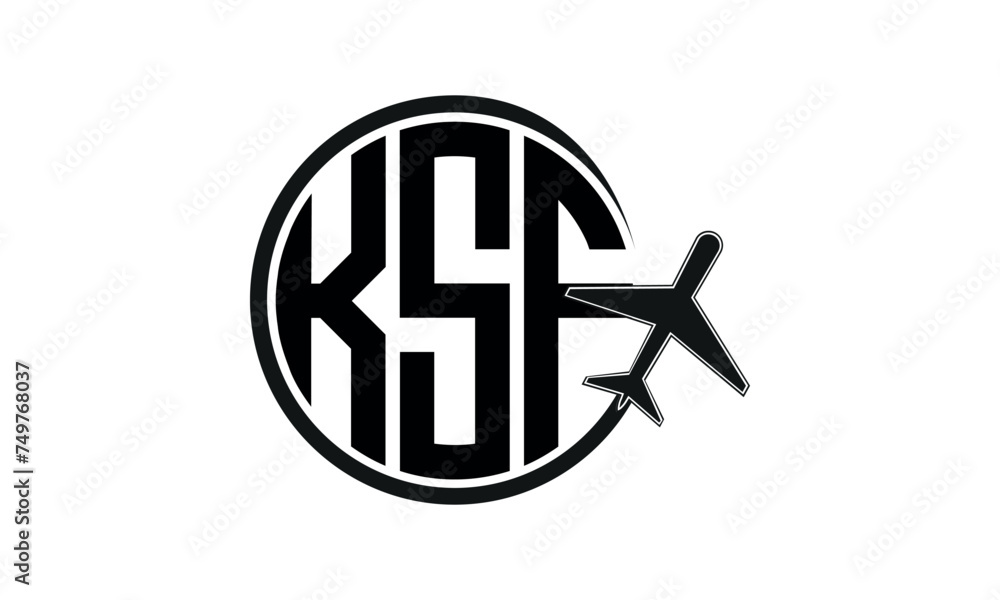 KSF three initial letter circle tour & travel agency logo design vector ...