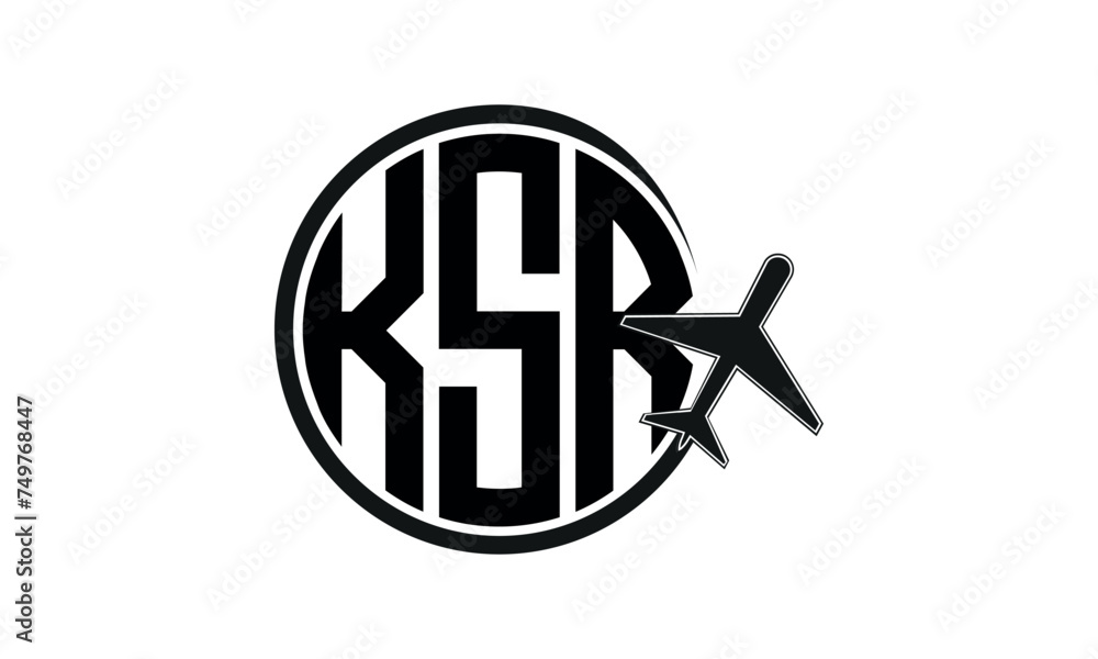 KSR three initial letter circle tour & travel agency logo design vector ...