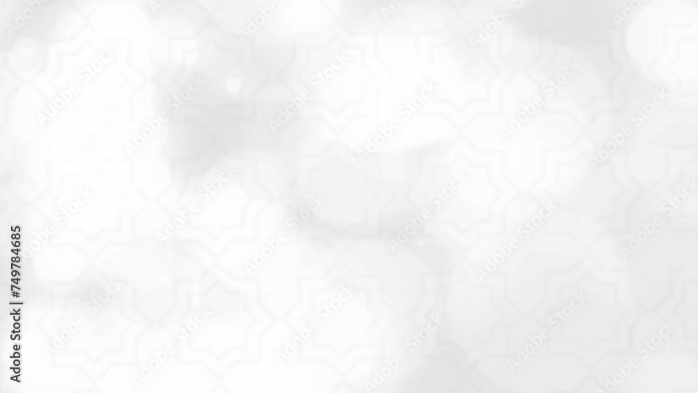 White abstract animated Ramadan background with rotating white Islamic ...