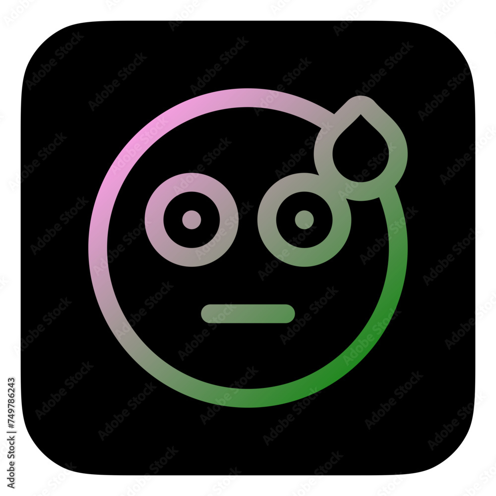 Editable confused, shocked, surprised emoticon vector icon. Part of a ...