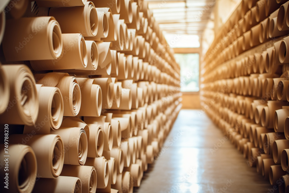 Foto de Paper production. Rows with many rolls of paper. Generated by ...