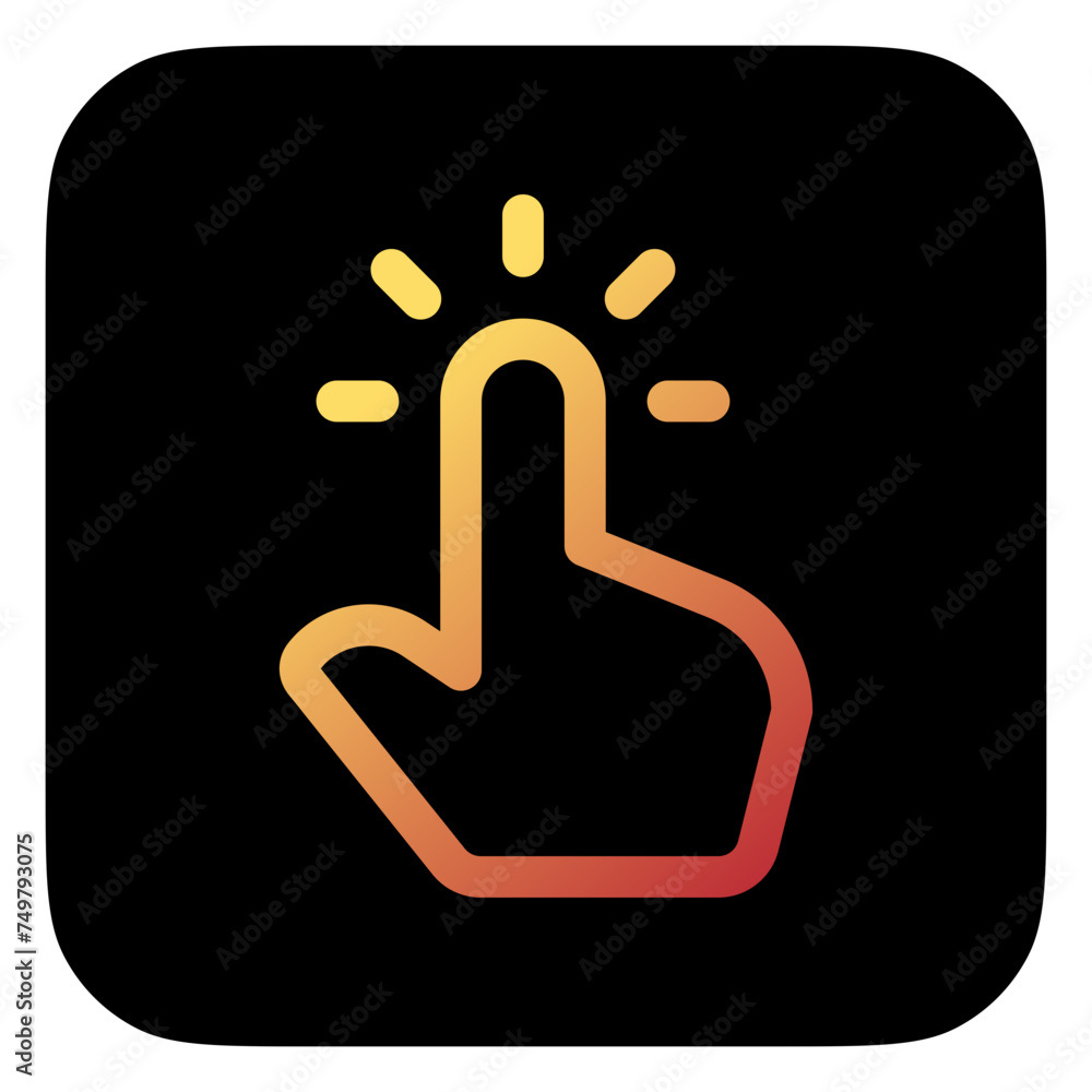 Editable one finger tap vector icon. Part of a big icon set family ...
