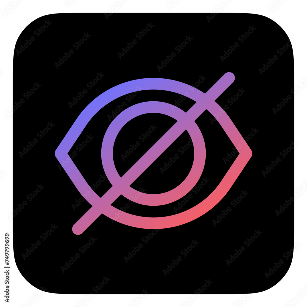 Editable vector hide password eye visual impairment icon. Part of a big ...