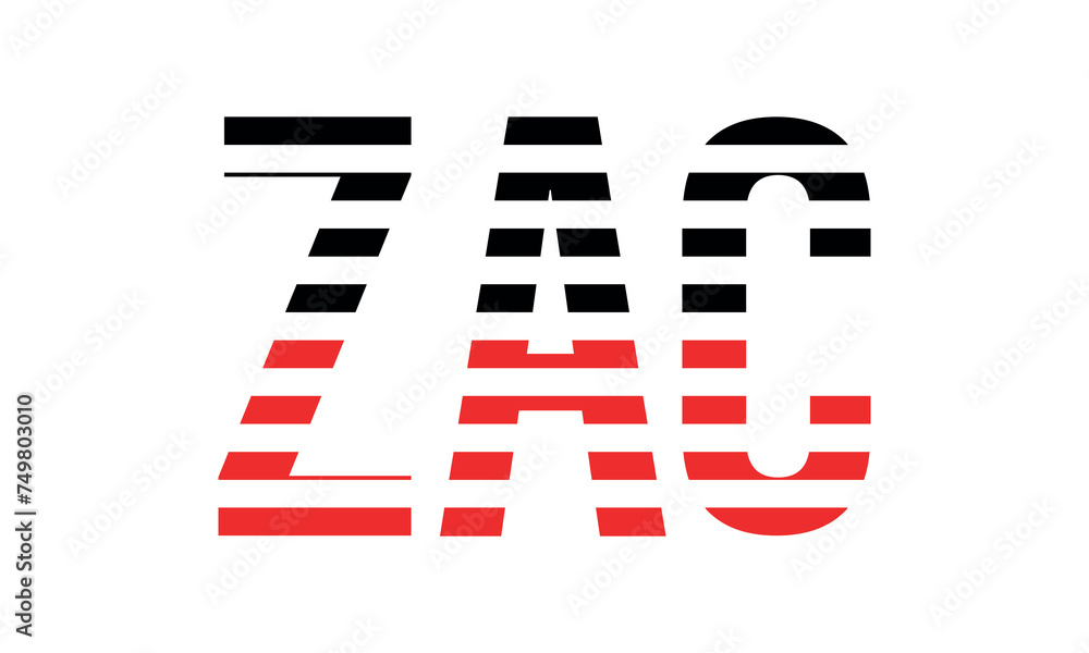 ZAC three initial letter iconic line negative space minimal logo design ...