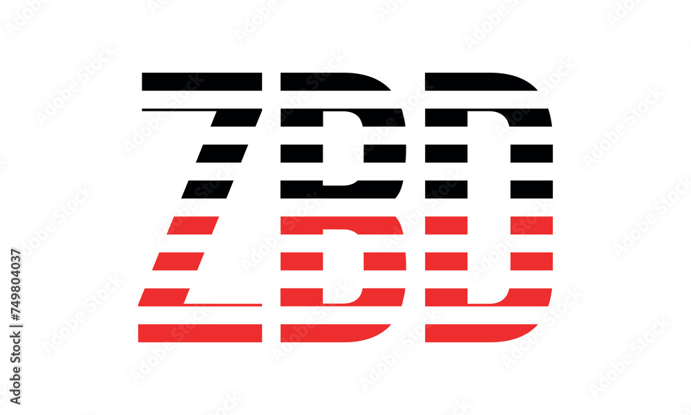 ZBD three initial letter iconic line negative space minimal logo design ...