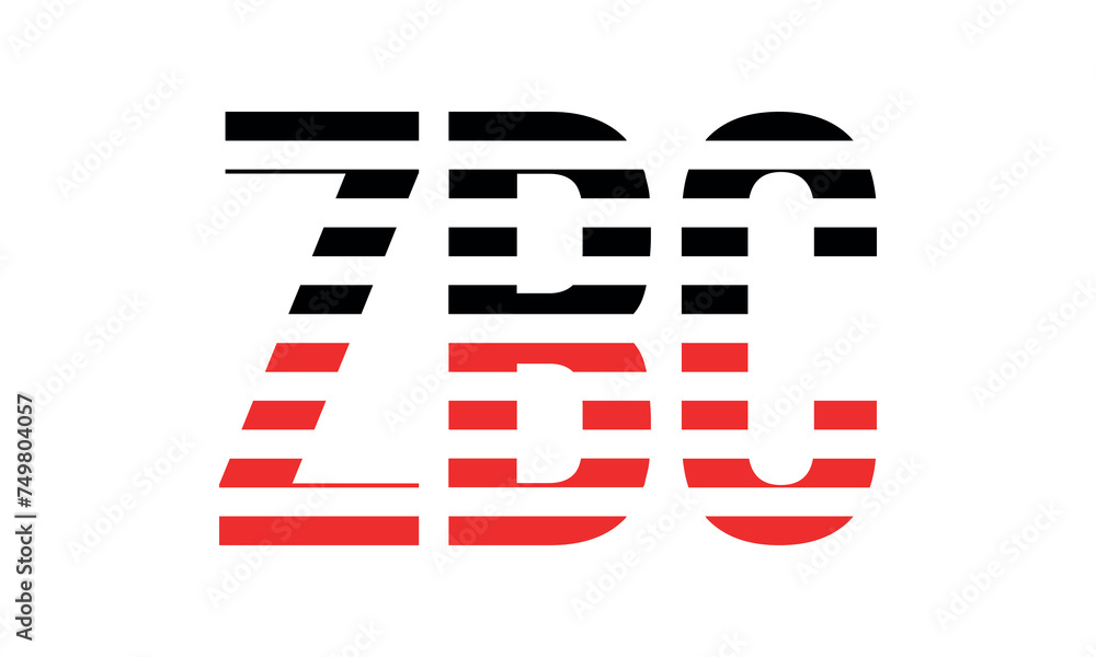 ZBC three initial letter iconic line negative space minimal logo design ...