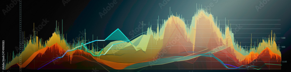 Dynamic line chart illustrating an upward trajectory in stock prices ...