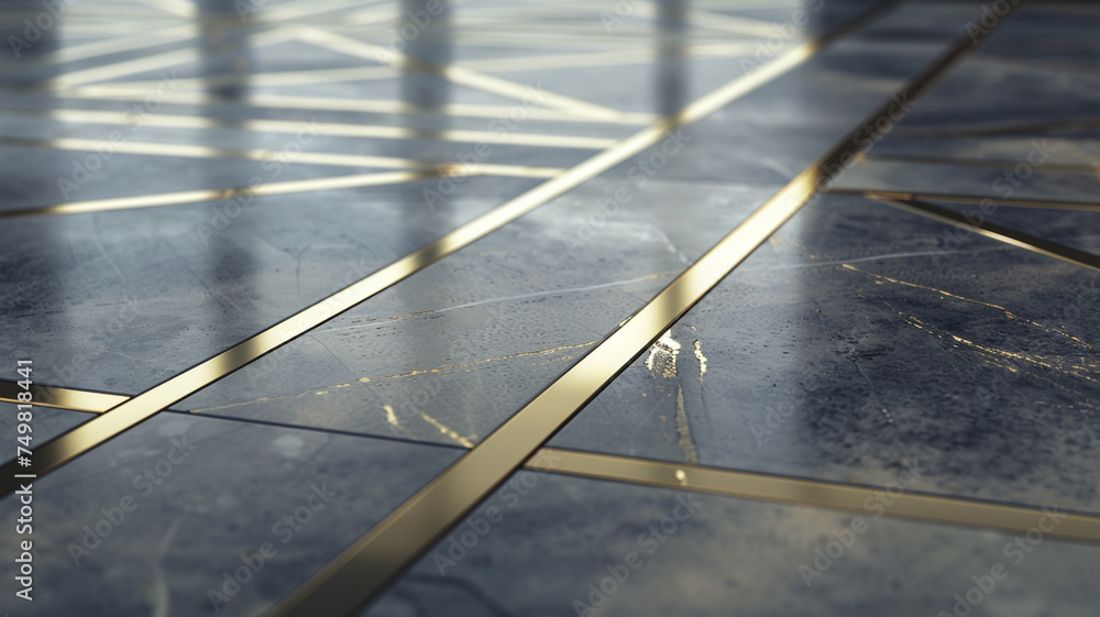 A detailed UHD capture of a modern floor design featuring polished ...