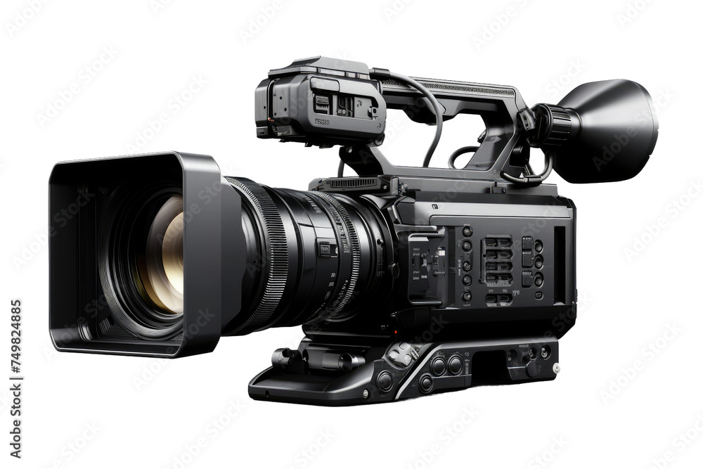 Camera With Lens Attached. A digital camera with a lens attachment ...