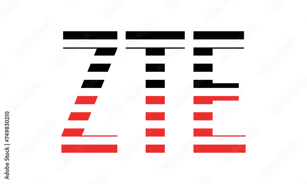 ZTE three initial letter iconic line negative space minimal logo design ...