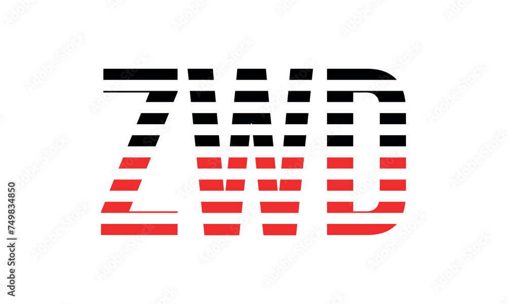 ZWD three initial letter iconic line negative space minimal logo design ...