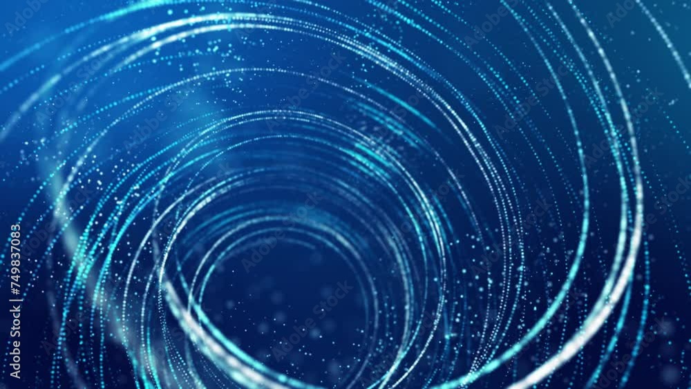 DOF glow blue particles, animation featuring glowing particles that ...