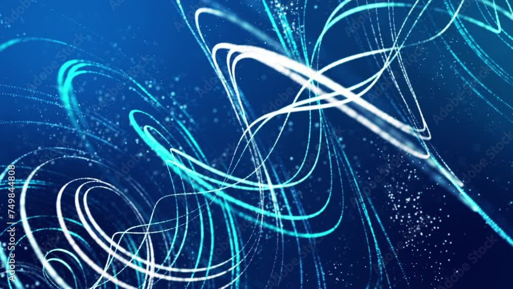 Vidéo Stock DOF glow blue particles, animation featuring glowing particles that form dynamic ...