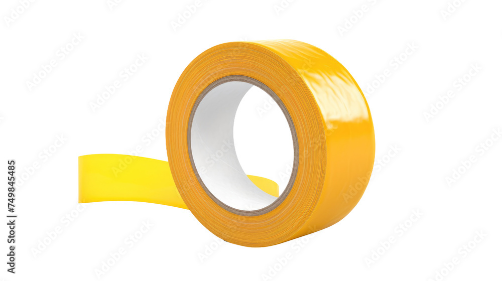 Roll of Yellow Tape. A roll of bright yellow caution tape is placed ...